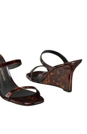 STUART WEITZMAN Vinnie 85 Patent Leather Wedge Slide Sandal - Classic