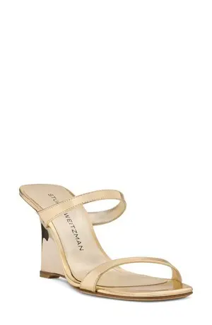 Stuart Weitzman Patent-Leather Wedge Sandals