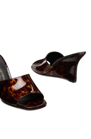STUART WEITZMAN Vinnie 85 Patent Leather Wedge Mule - Classic