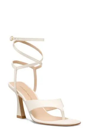 STUART WEITZMAN Vinnie 85 Wrap Sandal - Cream