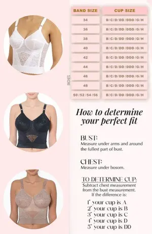 RAGO Longline Wireless Shaping Bra With Expandable Cups - Black