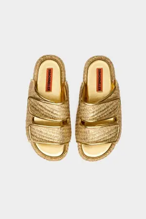 SIMONMILLER Metallic Raffia Cro Slide