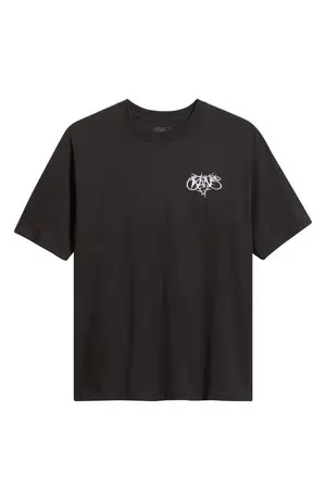 VANS Prickles Logo Cotton Graphic T-shirt - Black
