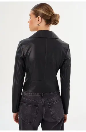 LAMARQUE Fitted Faux Leather Jacket - Black