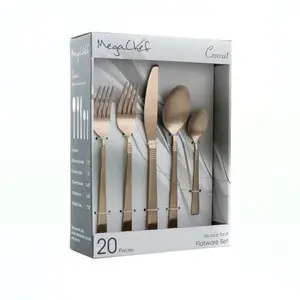 MEGACHEF Cravat 20 Piece Flatware Utensil Set - Matte Rose
