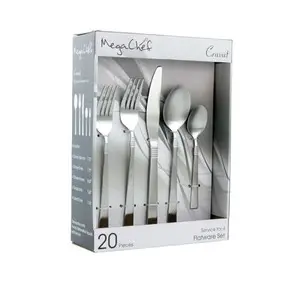 MEGACHEF Cravat 20 Piece Flatware Utensil Set - Matte Silver