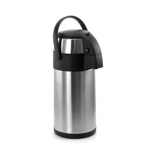 MEGACHEF 3.17 Quart Stainless Steel Airpot Hot Water Dispenser For Coffee And Tea - Silver