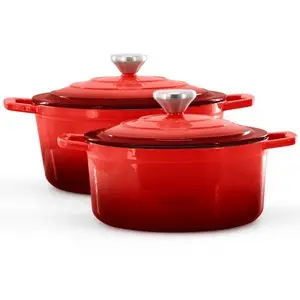 MEGACHEF 7 Piece Enameled Cast Iron Cookware Set