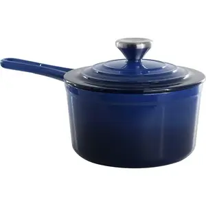 MEGACHEF 2 Quart Enameled Cast Iron Sauce Pan - Dark Blue