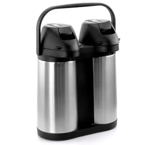 MEGACHEF Dual 2 Quart Stainless Steel Airpot - Silver
