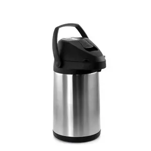 MEGACHEF 3.17 Quart Stainless Steel Airpot Hot Water Dispenser For Coffee And Tea - Silver