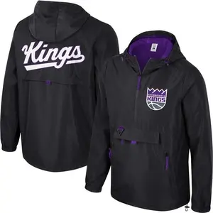 STADIUM ESSENTIALS Sacramento Kings Compete Quarter-zip Hoodie Jacket - Black