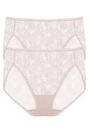 Natori Bliss Allure Lace French Cut Brief 2-pack - Rose Beige