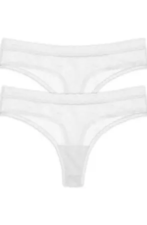 Natori Bliss Allure Lace Thong 2-pack - White