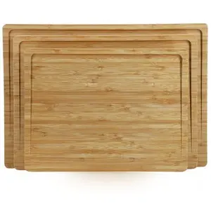 MEGACHEF 3 Piece Natural Wood Cutting Board Set
