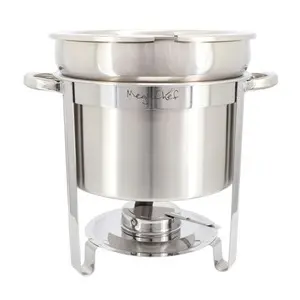 MEGACHEF 7.4 Quart Round Stainless Steel Soup Professional Chafing Dish/food Warmer/buffet Server Serving Trays - Silver