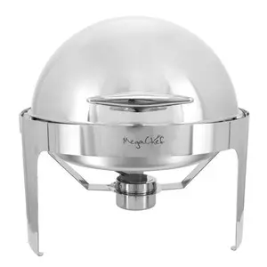 MEGACHEF 6.3 Quart Round Stainless Steel Dome Roll Top Professional Chafing Dish/food Warmer/buffet Server Serving Dish