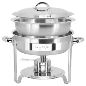 MEGACHEF 5.3 Quart Round Stainless Steel Professional Chafing Dish/food Warmer/buffet Server Serving Trays