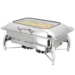 MEGACHEF 9.5 Quart Stainless Steel Rectangle Professional Chafing Dish/food Warmer/buffet Server Serving Trays - Silver