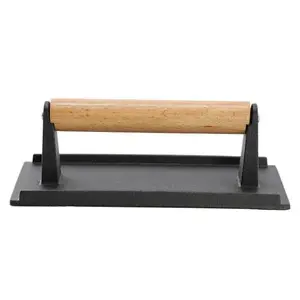 MEGACHEF 8 X 4 Inch Rectangle Heavy Duty Cast Iron Grill Press