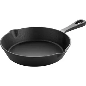 MEGACHEF 8 Inch Round Preseasoned Cast Iron Frying Pan - Black