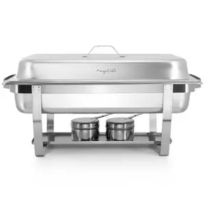 MEGACHEF 9.5 Quart Stackable Stainless Steel Professional Chafing Dish/food Warmer/buffet Server Serving Trays