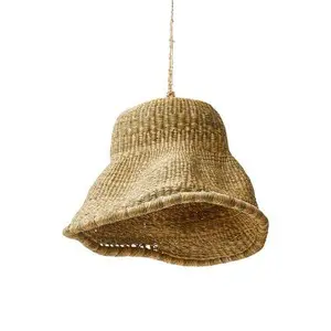 INDEGO AFRICA Oka Askew Pendant Lamp Shade - Natural Elephant Swamp Grass