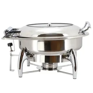 MEGACHEF 6.3 Quart Stainless Steel Round Professional Chafing Dish/food Warmer/buffet Server Serving Dish