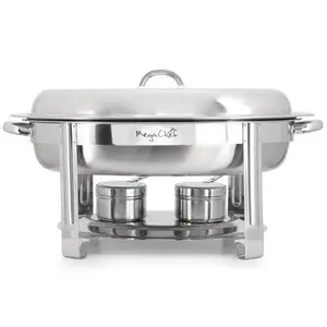 MEGACHEF 5.8 Quart Stainless Steel Oval Professional Chafing Dish/food Warmer/buffet Server Serving Dish