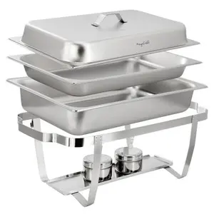 MEGACHEF 9.5 Quart Stackable Stainless Steel Professional Chafing Dish/food Warmer/buffet Server Serving Dish
