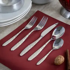 MEGACHEF La Vague 20 Piece Flatware Utensil Set - Silver