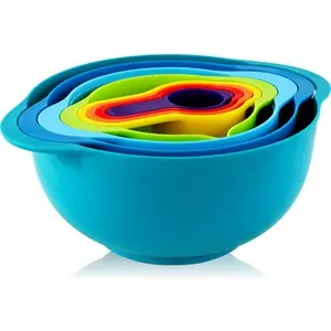 MEGACHEF Multipurpose Stackable Mixing Bowl And Measuring Cup Set - Assorted