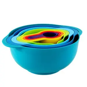 MEGACHEF Multipurpose Stackable Mixing Bowl And Measuring Cup Set