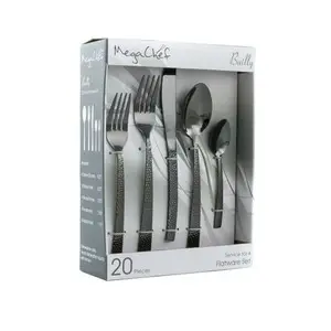 MEGACHEF Baily 20 Piece Flatware Utensil Set - Black