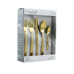 MEGACHEF Baily 20 Piece Flatware Utensil Set - Gold