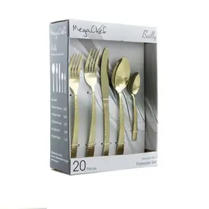 MEGACHEF Baily 20 Piece Flatware Utensil Set - Light Gold