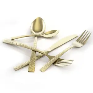 MEGACHEF Baily 20 Piece Flatware Utensil Set - Light Gold