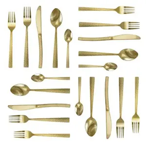 MEGACHEF Baily 20 Piece Flatware Utensil Set - Light Gold