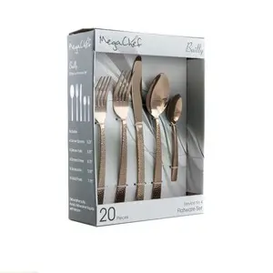 MEGACHEF Baily 20 Piece Flatware Utensil Set - Rose Gold