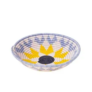 INDEGO AFRICA Annie B. Plateau Basket - Hand-dyed Sunflower Motif