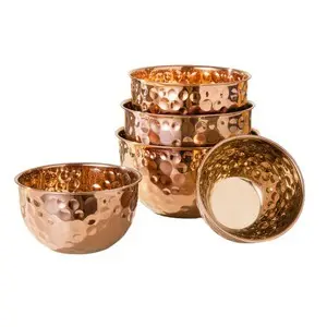 MEGACHEF Hammered Bubble Texture 5 Piece Stainless Steel Serving Bowl Set
