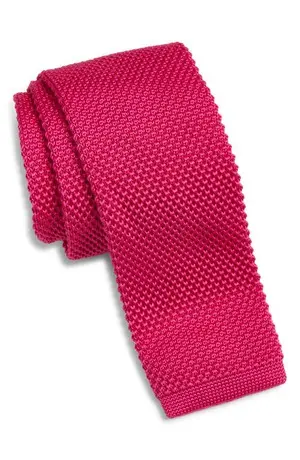 CLIFTON WILSON Knit Silk Tie - Pink