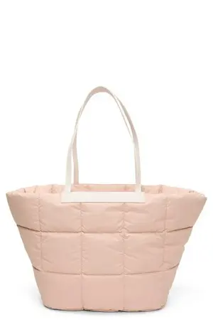 VEECOLLECTIVE Porter Basque Quilted Recycled Nylon Tote - Cameo Rose Pnk