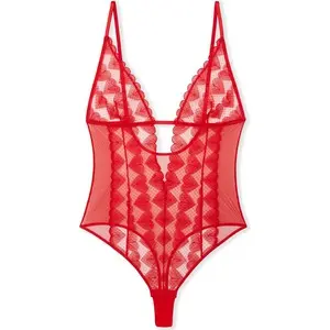 ETAM Desire Rouge Cotton Bodysuit - Red