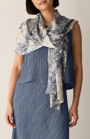 Eileen Fisher Hand Dyed Silk Scarf - Flint