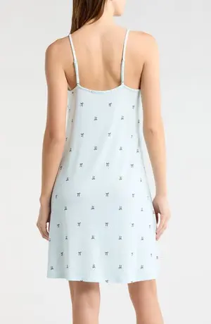 French Connection Eyelet Trim Chemise - Blue Bow