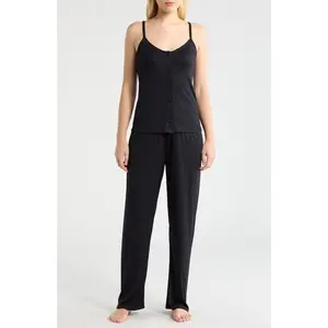 French Connection Rib Camisole & Pants Sleep Set - Utility Blue