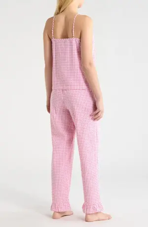 French Connection Gingham Seersucker Cami Pajamas - Pink Combo