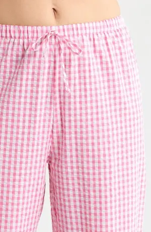 French Connection Gingham Seersucker Cami Pajamas - Pink Combo