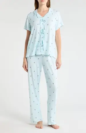 French Connection Bow Detail Pajamas - Blue Bow